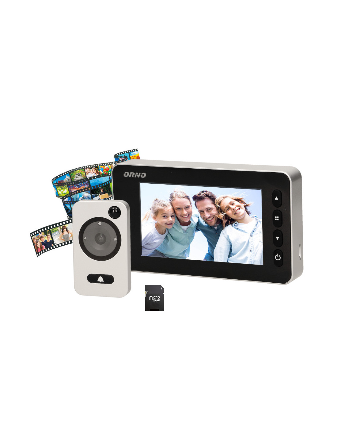 Elektroniczny wizjer do drzwi z wbudowanym czujnikiem ruchu oraz ...